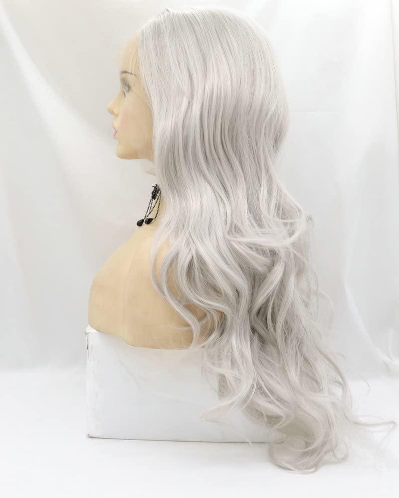 Buy 22 Natural Gray Drag Queen Wigs - Synthetic Lace Front Wigs for ...