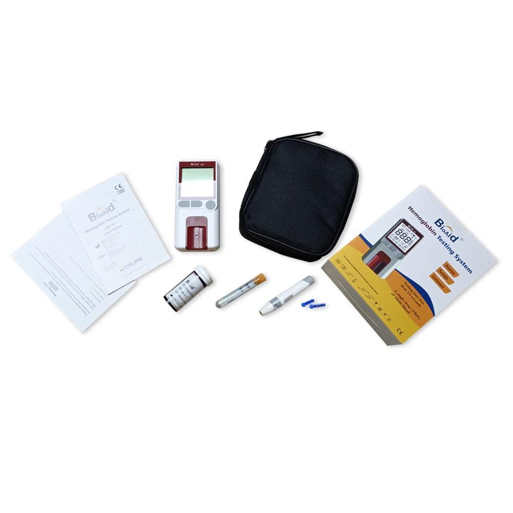 Bioaid Hemoglobin Test Meter Kit with 10 Strips - Accurate & Easy-to ...