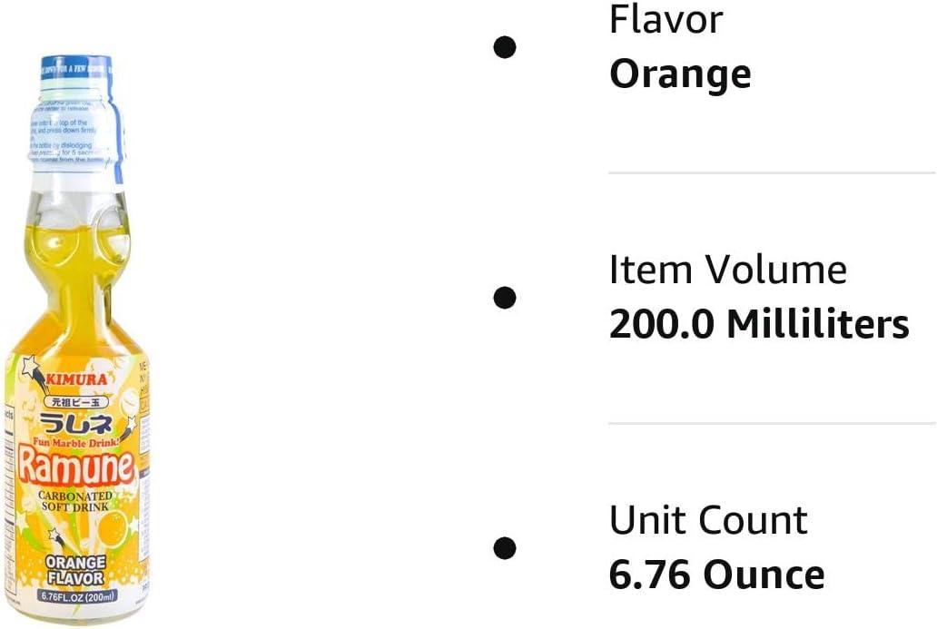 Kimura Ramune Orange Flavour 200ml - Authentic Japanese Lemonade | Buy ...