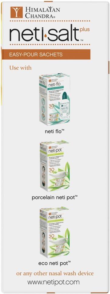 Himalayan Chandra Neti Salt Plus Refill Sachet 60ct - Nasal Wash Salt ...