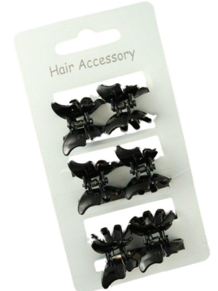 Set of 6 Black Butterfly Mini Hair Claw Clips - 2cm Hair Accessories by ...