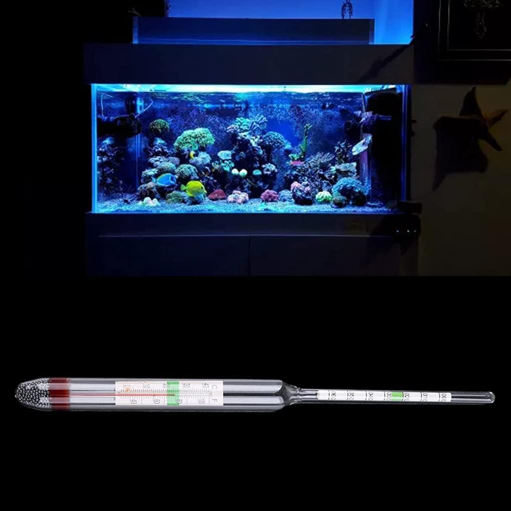 Newwyt Glass Aquarium Hydrometer with Built-in Thermometer Marine ...