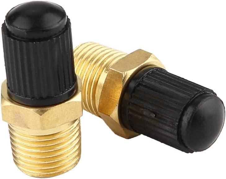 KIMISS 2Pcs 1/8 NPT MPT Car Tire Inflating Valve - ABS + Brass Air ...