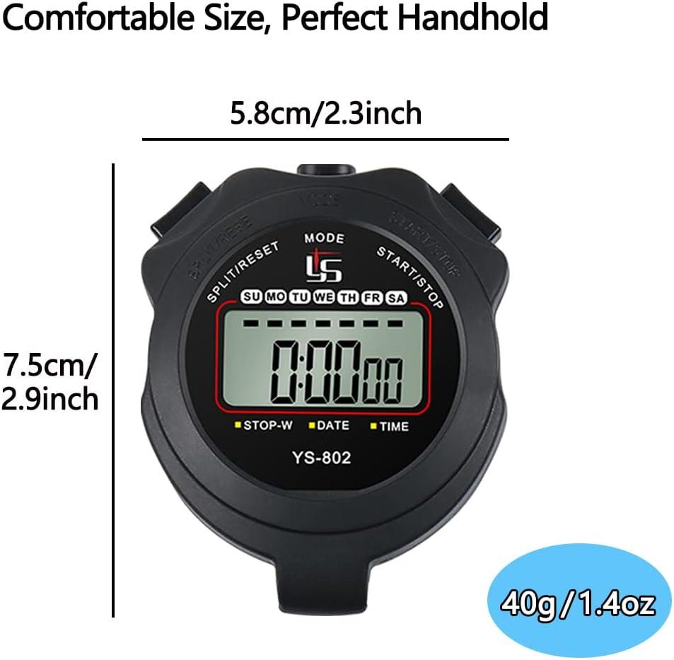 ZCTIMYI Sports Stopwatch Timer Digital Stopwatch with Clock Calendar ...