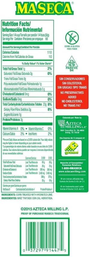 Maseca White Corn Flour 1Kg (Masa Harina) - Authentic Mexican Import ...