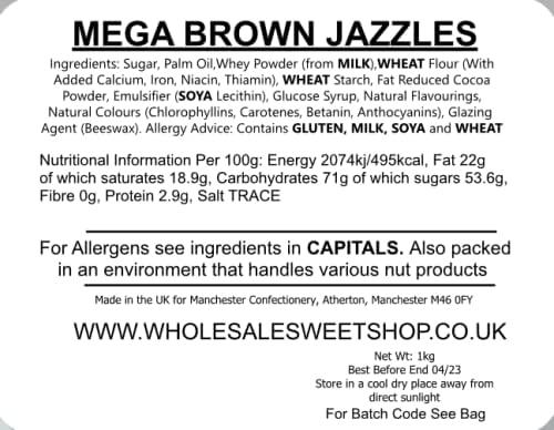 Ellies Jellies Mega Brown Jazzles 1kg Bag | Buy Now with Express ...