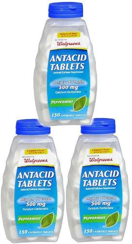 Walgreens Regular Strength Peppermint Antacid Chewable Tablets 500mg ...