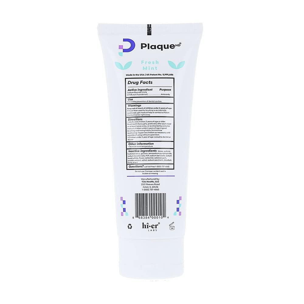 PlaqueHD Plaque Disclosing Toothpaste | Fresh Mint Flavor | Made in USA ...