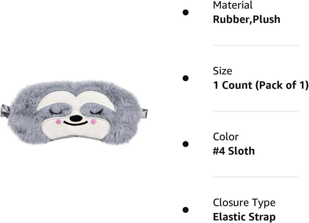 ULIFEMALL Cute Sloth Sleeping Mask - Soft Plush Blindfold for Kids ...