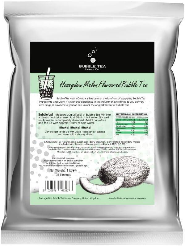 Honeydew Melon Bubble Tea Kit with Mango and Blueberry Pobbles - Gift ...