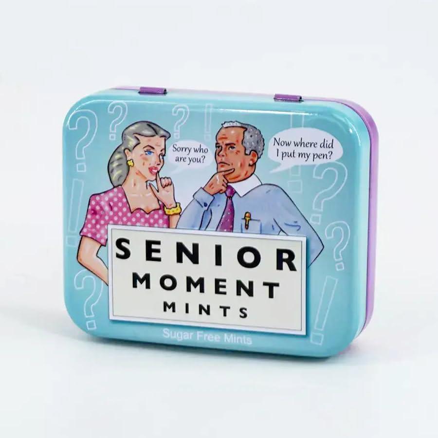 Senior Moment Sugar Free Mints in Colourful Embossed Carry Tin 30g ...