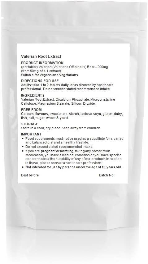 Valerian Root 200mg Tablets (V) Stress Relief Sleep Aid Relax (120 Tablets)