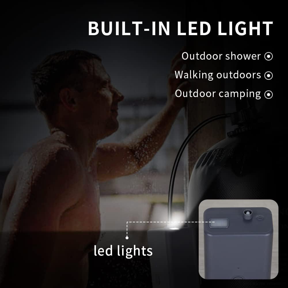 5 Gallon Rechargeable Electric Camping Shower | 8 Spray Modes | Solar ...
