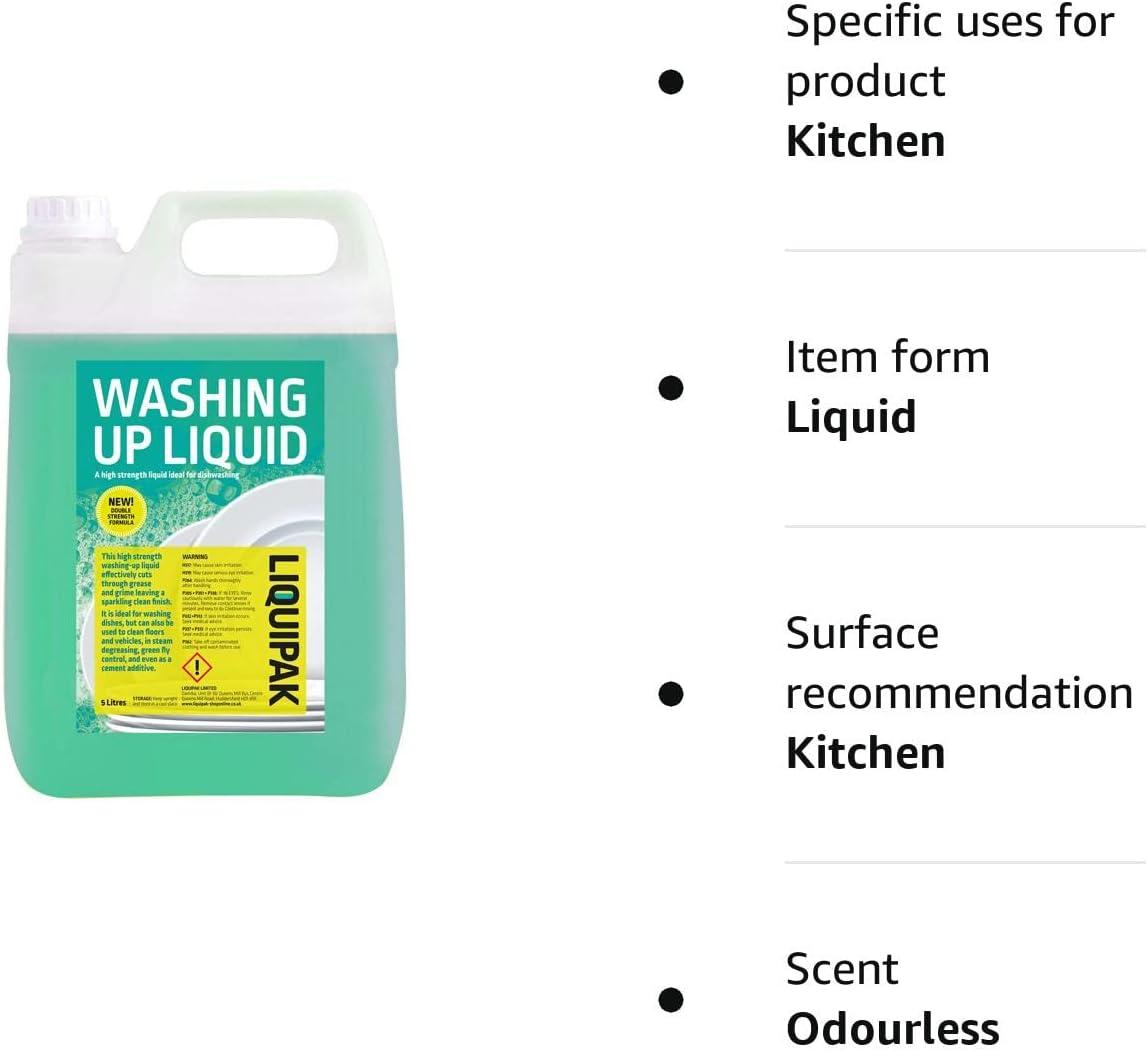 Liquipak 5L Washing Up Liquid Refill Concentrate - Removes Tough Stains ...