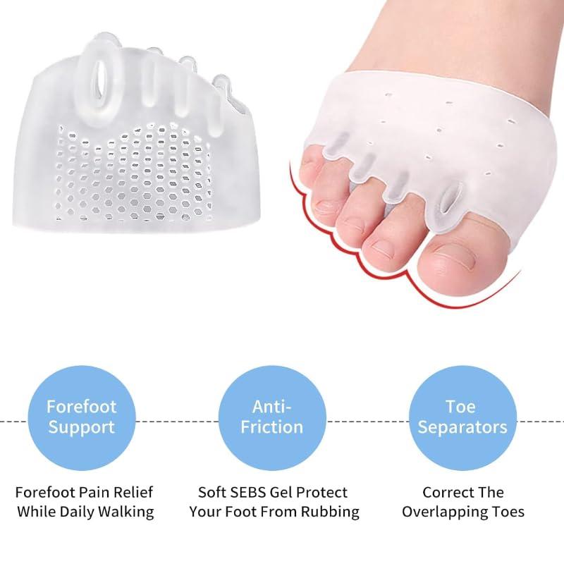 Medium 6-Piece Toe Spreader for Hallux Valgus | Anti-Slide Forefoot ...