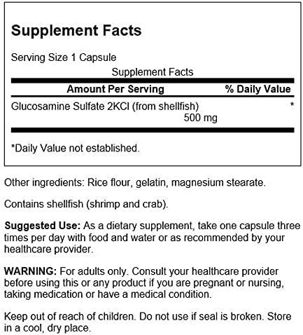Swanson Glucosamine Sulfate 2Kcl 500mg 250 Capsules (2 Pack) | Buy Now ...