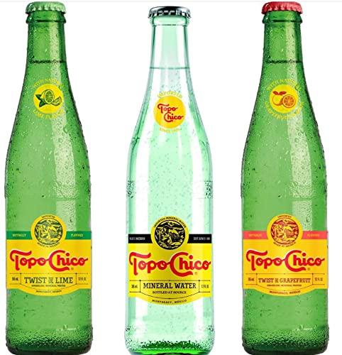 Topo Chico Mineral Water Twist of Lime Grapefruit Variety Pack 12 Fl Oz Glass Bottle (Pack of 6 ...