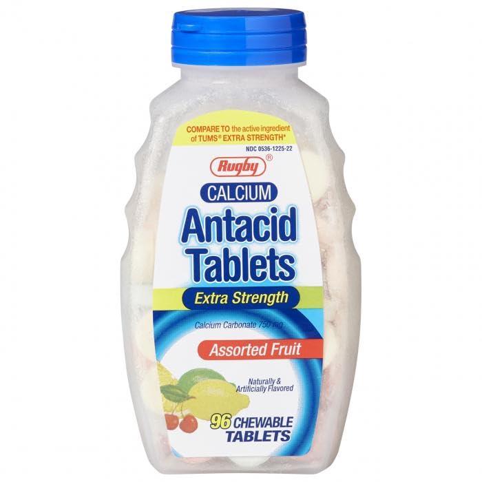 Extra Strength Rugby Assorted Fruit Calcium Carbonate Antacid Tablets ...