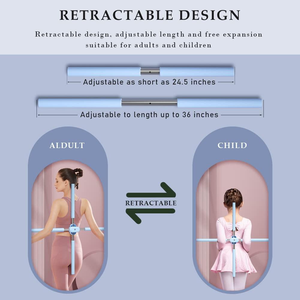 Retractable Posture Corrector Yoga Sticks - Blue | Back Straightener ...