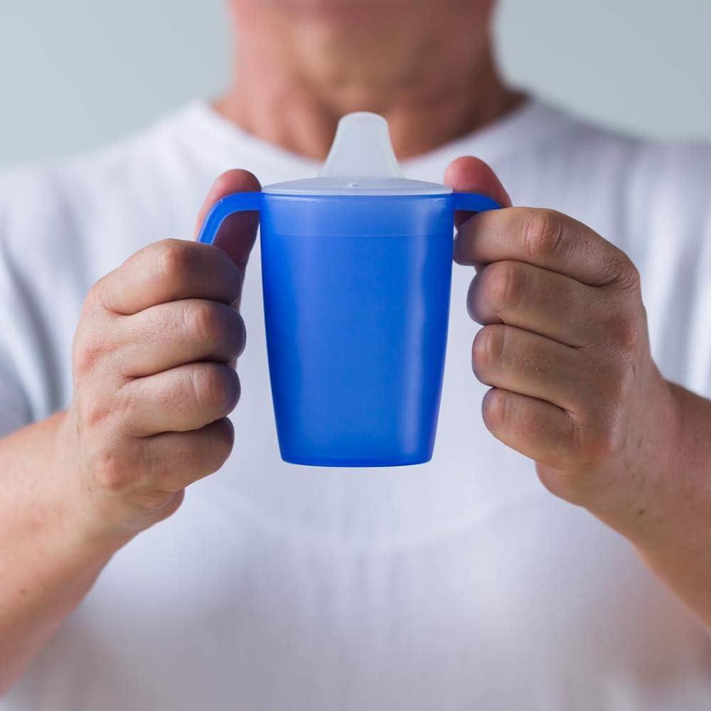 Ornamin Two Handled Mug 220 ml Blue with Spouted Lid - Small Opening ...