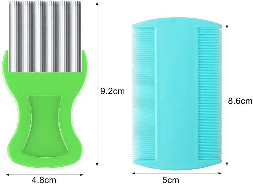 Nuoshen 6 Pcs Double Sided Plastic Lice Comb - Metal Teeth Nit Combs ...