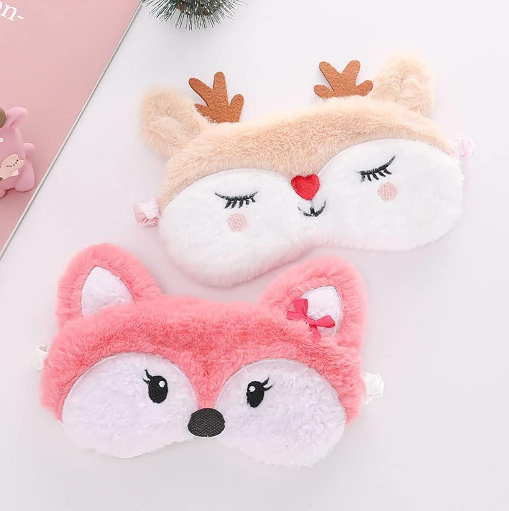 4 Pack Rabbit Sleeping Mask for Girls Soft Plush Blindfold Cute Rabbit ...