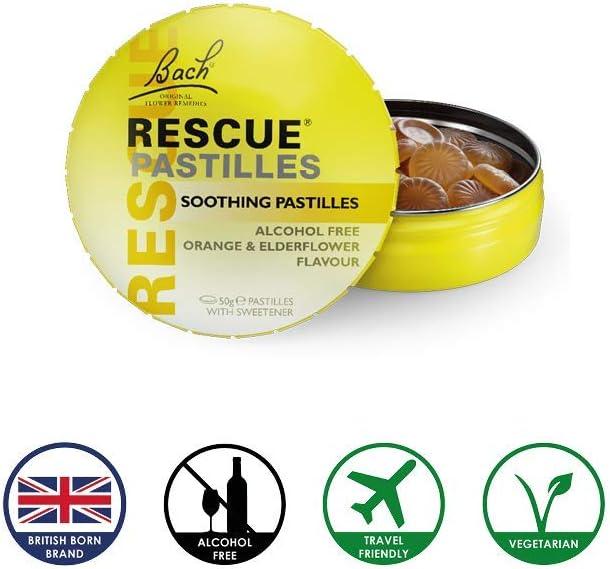 Rescue Remedy Orange & Elderflower Pastilles 50g - Alcohol-Free for ...