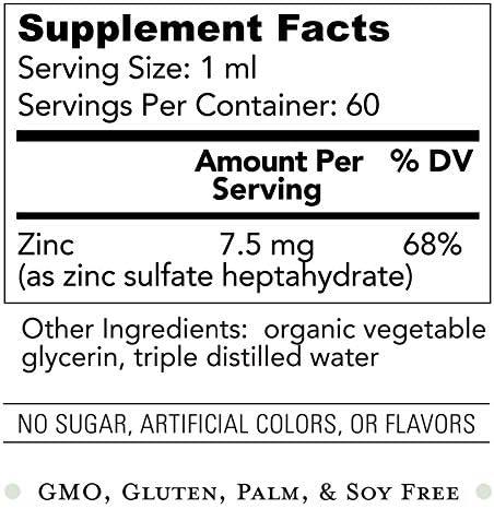 Organic Liquid Zinc Sulfate - Pure 7.5mg Ionic Zinc Supplement for Skin ...