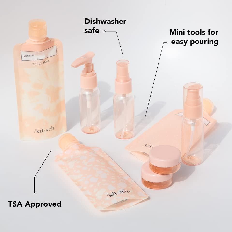 Kitsch Travel Bottle Set - 11pc Refillable Travel Size Containers ...