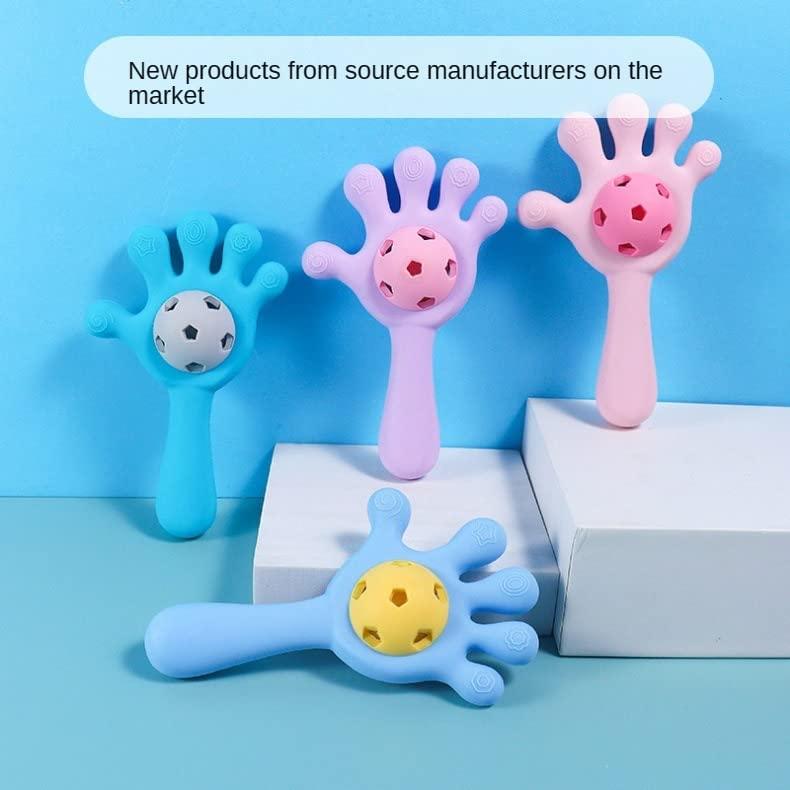 Baby Handle Finger Shaped Teether Hand Clappers Shaking Chew Teether ...