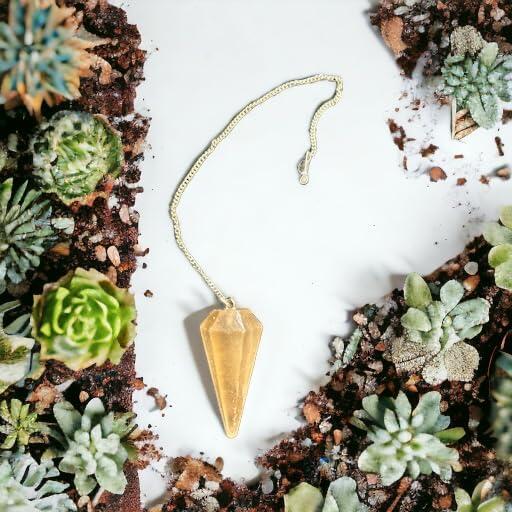 Buy Authentic Selenit Orange Crystal Pendulum - Hexagonal Vintage for ...
