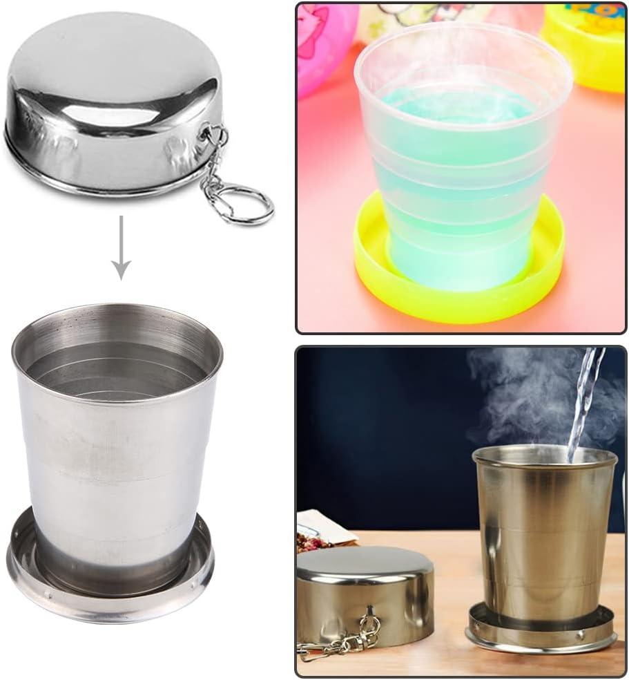 Portable Stainless Steel Collapsible Cup with Keychain - 240ML | BPA ...