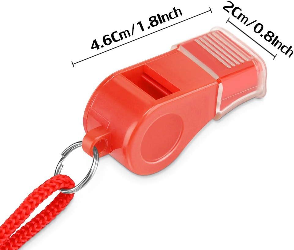 Hipat Red Emergency Whistle with Lanyard & Mouth Grip - Loud Crisp ...