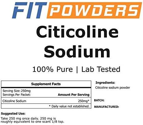 Citicoline CDP Choline Powder 10g by FitPowders - 100% Pure Cognitive ...