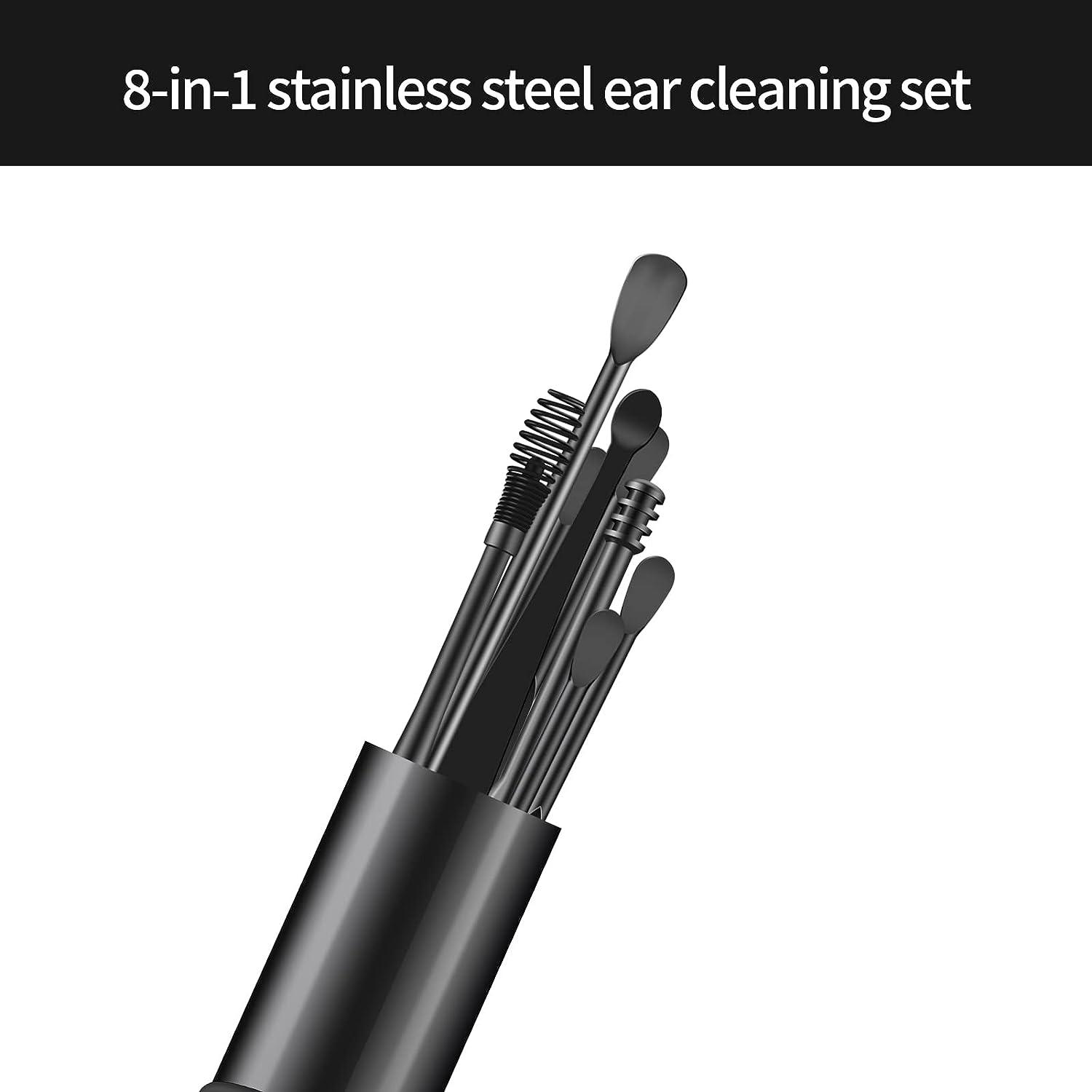 8 in 1 Ear Wax Removal Kit - Stainless Steel Ear Pick Tools with Spring ...