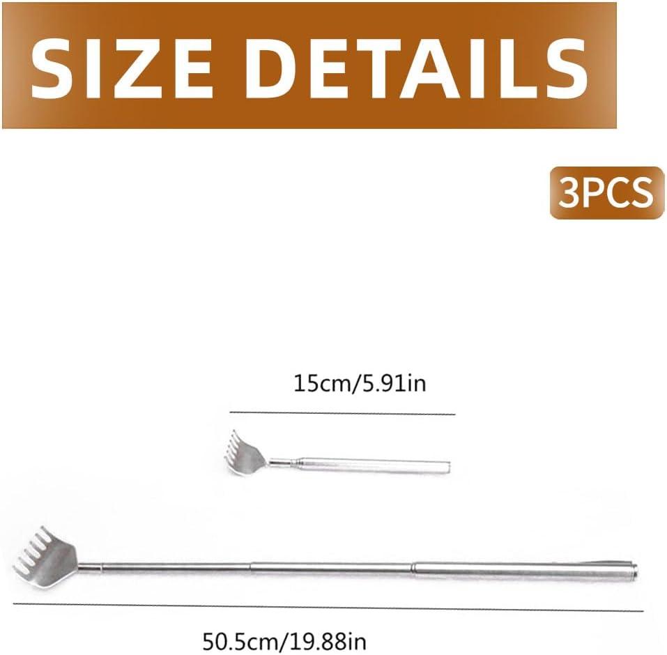 FDCGA 3-Pack Stainless Steel Telescopic Back Scratchers - Extendable Up ...