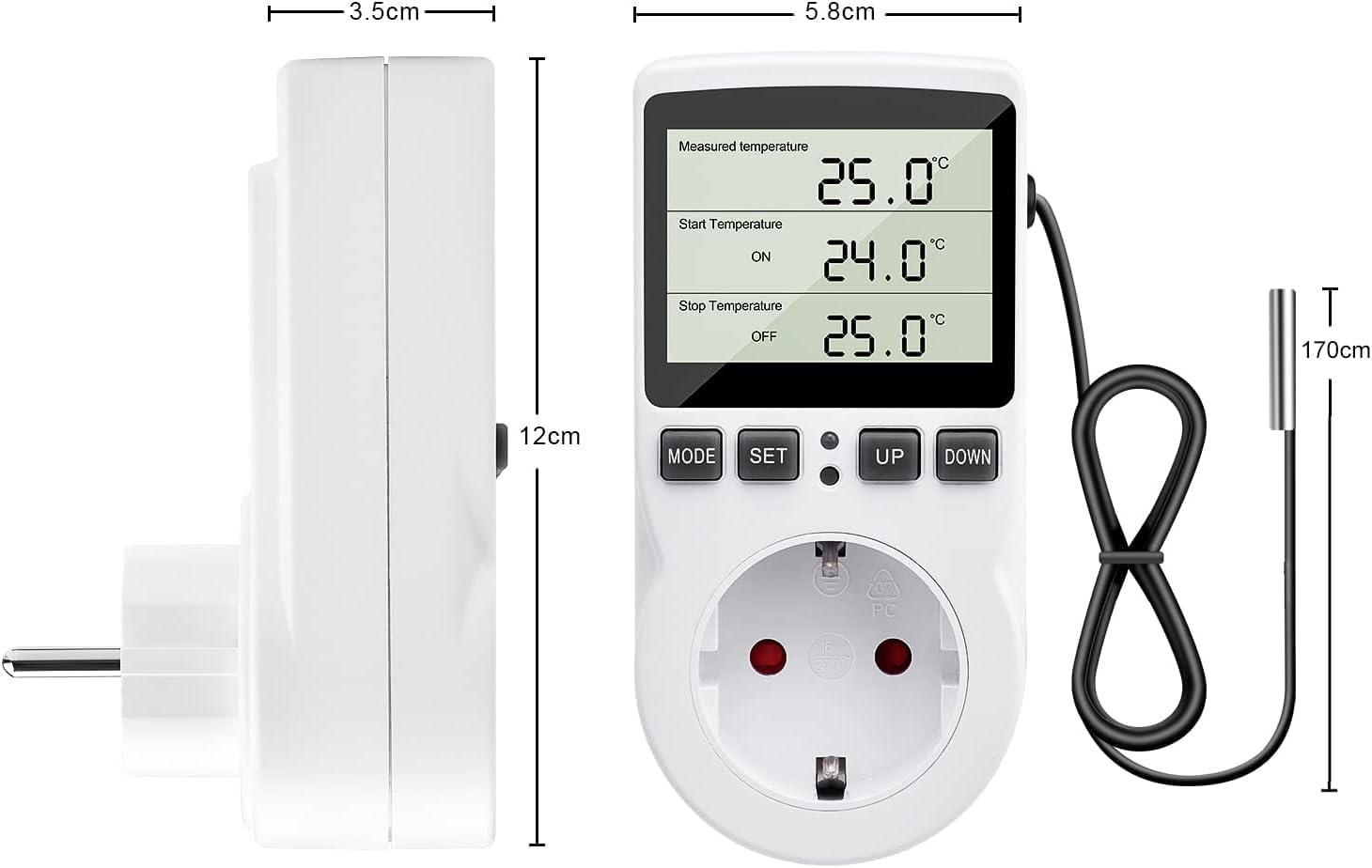 Diymore 230V Temperature Controller Socket with LCD Display & Timer ...