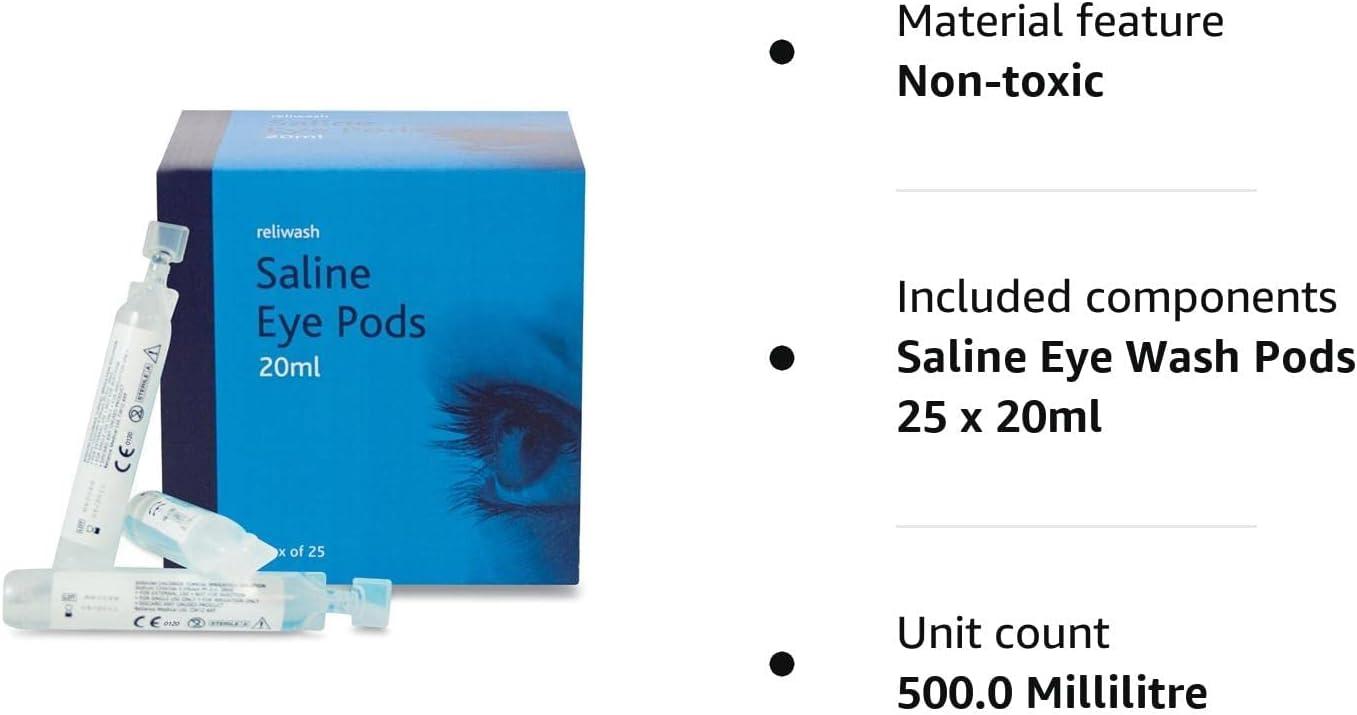 Reliance Medical Reliwash Sterile Saline Eye Wash Solution Pods - 1 x ...
