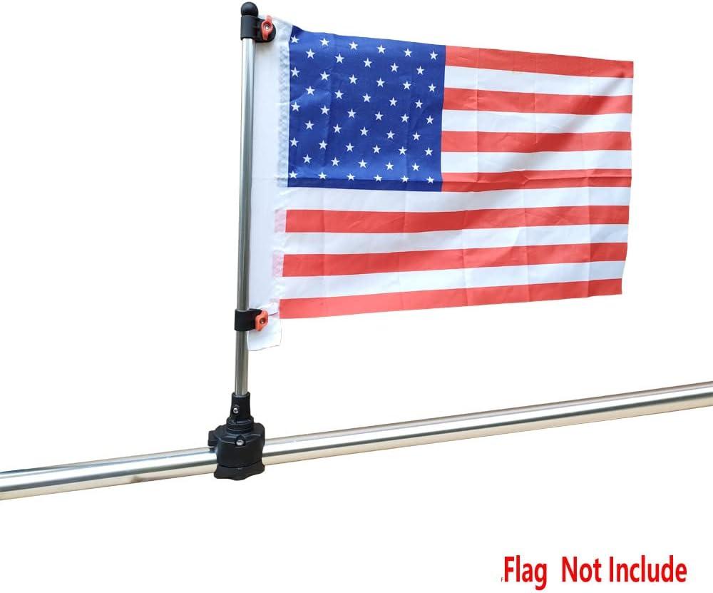 Brocraft Boat Rail Mount Flag Pole - No Drilling Required | Fits 7/8 to ...