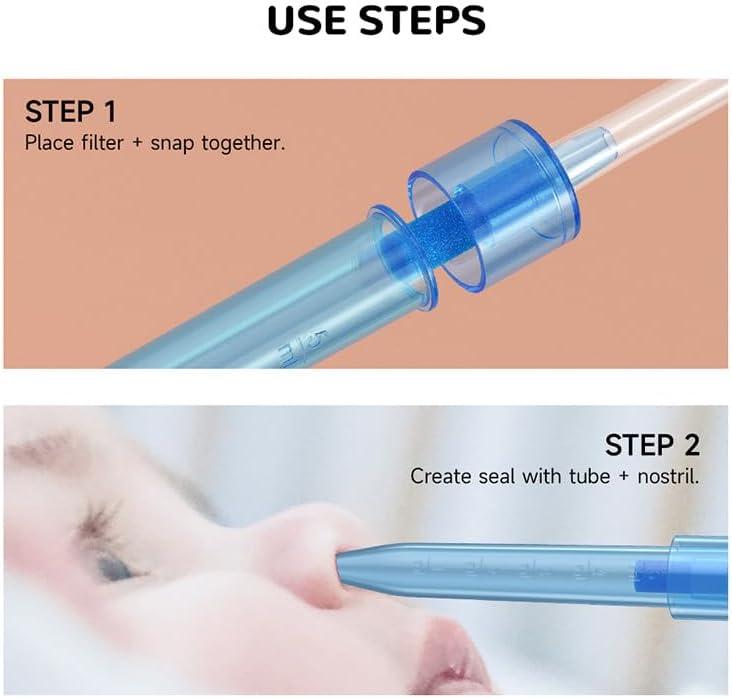Baby Nasal Aspirator with Extra Tube & Hygiene Filters - Reusable Nose ...
