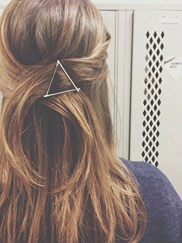 Geometric Triangle Hair Clip - Minimalist Hollow Metal Hairpin in Gold ...