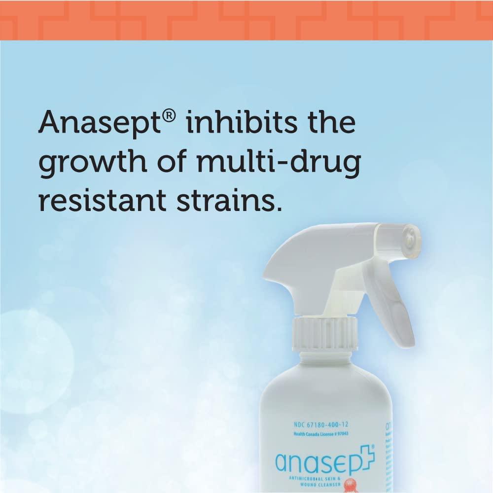 Anasept Antimicrobial Skin and Wound Cleanser 12 oz. Bottle with Finger ...