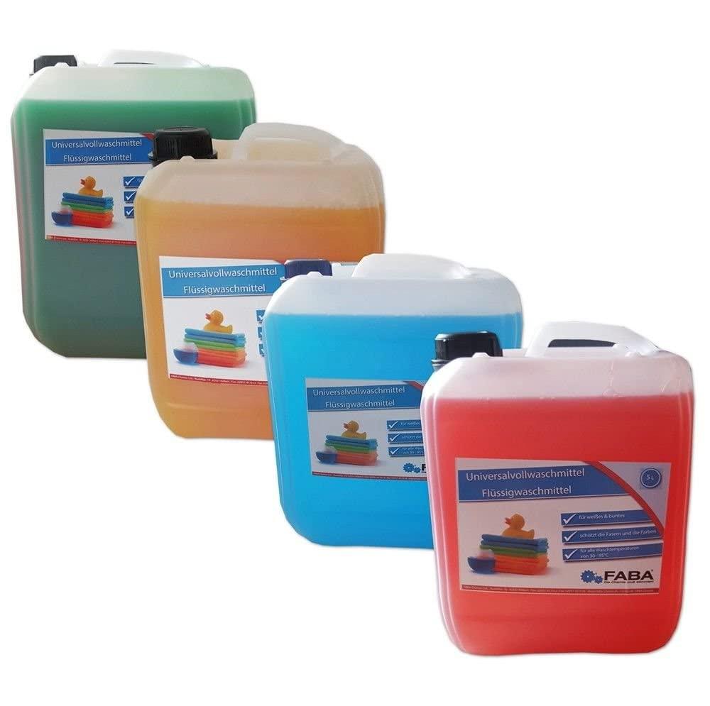 Heavy Duty Liquid Detergent 4x5L - Colorful Red Orange Green & Blue ...