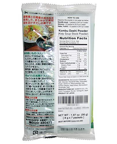 SHIMAYA Kombu Dashi Powder 1.9 oz (14 packets) - Vegetarian Soup Stock ...