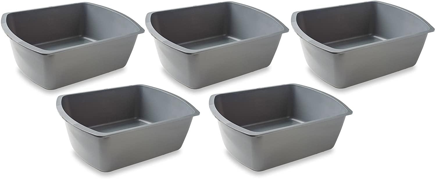 Perfect Stix 8 Quart Rectangular Plastic Wash Basins - 5 Pack Graphite ...