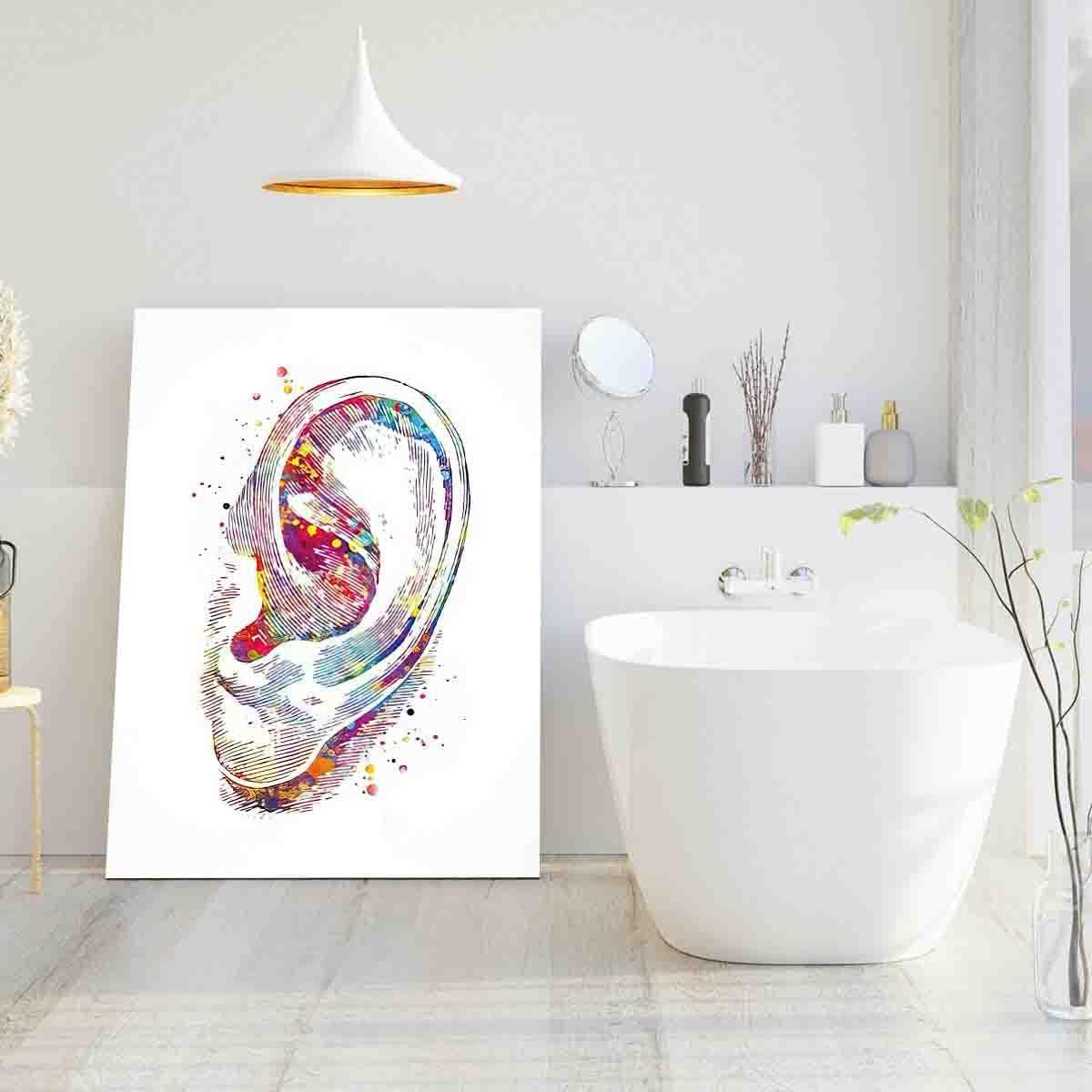 Ear Watercolor Print | Human Ear Art for Living Room Decor ...
