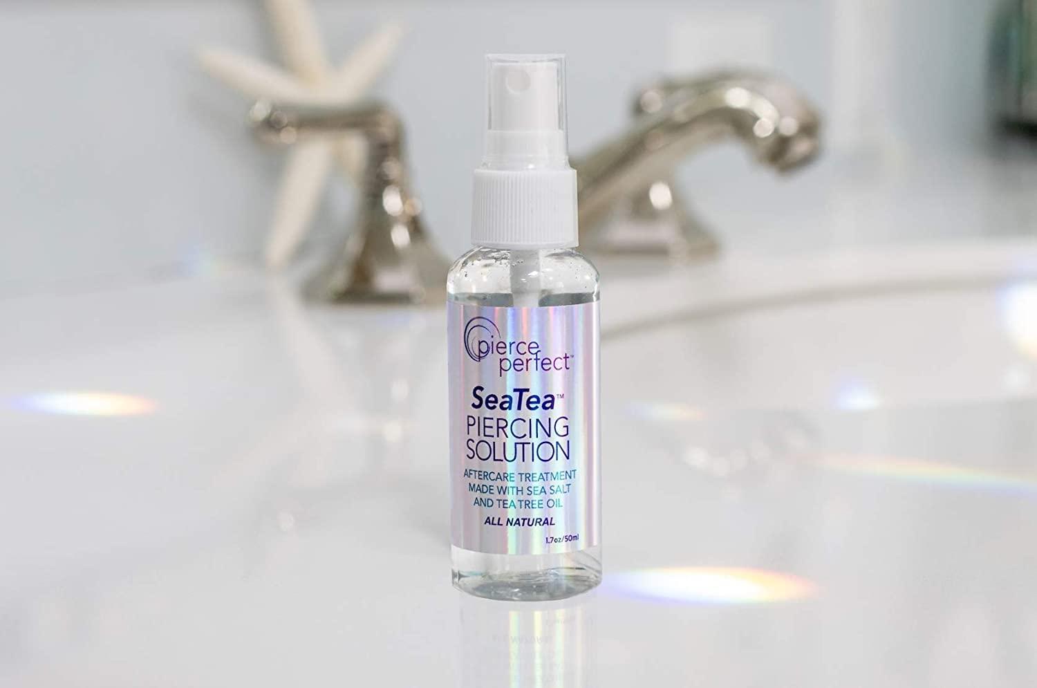 SeaTea Aftercare Ocean H2O Salt Spray for Piercings 1.7oz (Pack of 2 ...