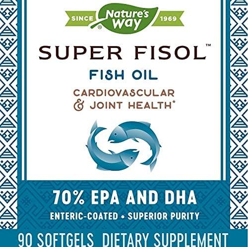 Nature's Way Super Fisol Fish Oil 70% EPA & DHA - No Fishy Burps, 90 ...