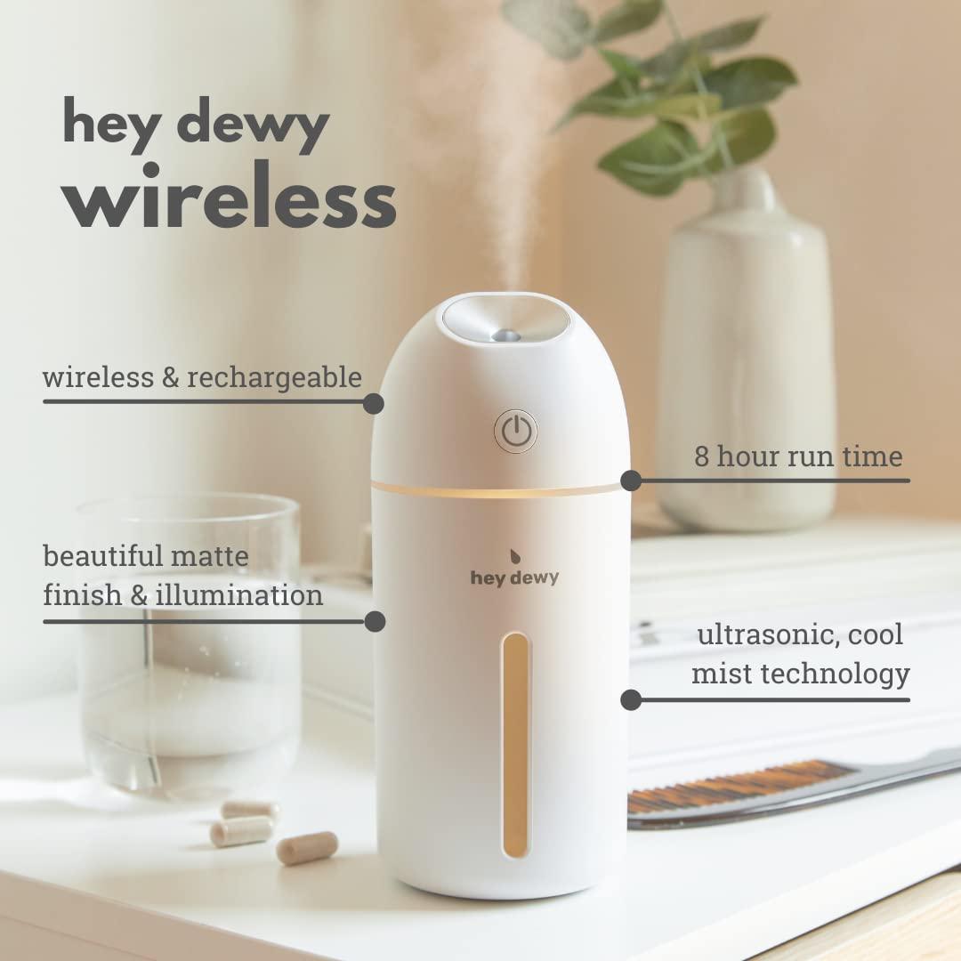 Hey Dewy Wireless Rechargeable Portable Cool Mist Humidifier (Pearl ...