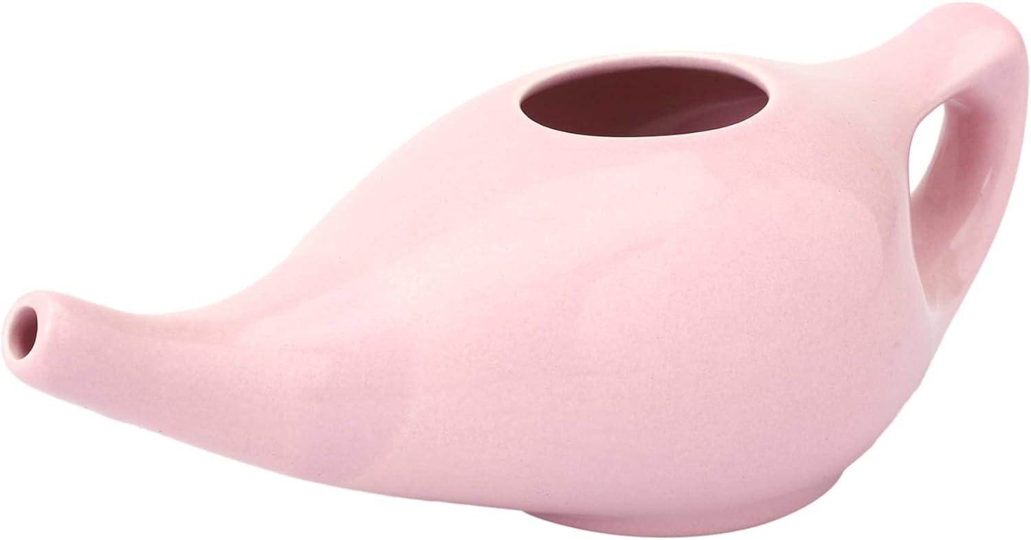 HealthGoodsIn Ceramic Neti Pot with 5 Sachet Neti Salt - Peach Color ...
